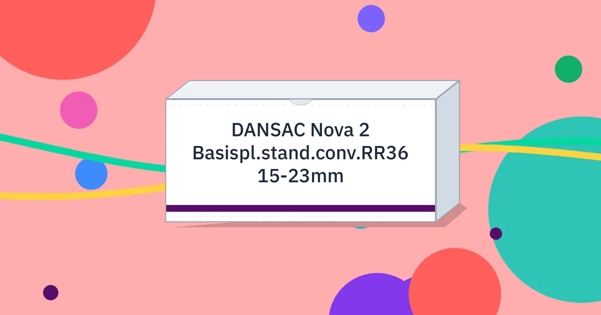 Symbolbild: Packung mit der Aufschrift DANSAC Nova 2 Basispl.stand.conv.RR36 15-23mm (PZN 02451824) – Verfügbarkeit und Bezug in Apotheken in Frankfurt am Main