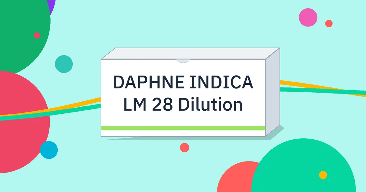 Symbolbild: Packung mit der Aufschrift DAPHNE INDICA LM 28 Dilution (PZN 13461665) – Verfügbarkeit und Bezug in Apotheken in Frankfurt am Main