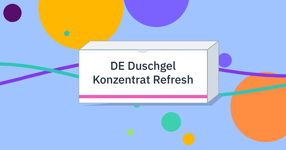Symbolbild: Packung mit der Aufschrift DE Duschgel Konzentrat Refresh (PZN 18451789) – Verfügbarkeit und Bezug in Apotheken in Frankfurt am Main