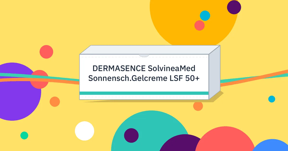 Symbolbild: Packung mit der Aufschrift DERMASENCE SolvineaMed Sonnensch.Gelcreme LSF 50+ (PZN 20097906) – Verfügbarkeit und Bezug in Apotheken in Frankfurt am Main