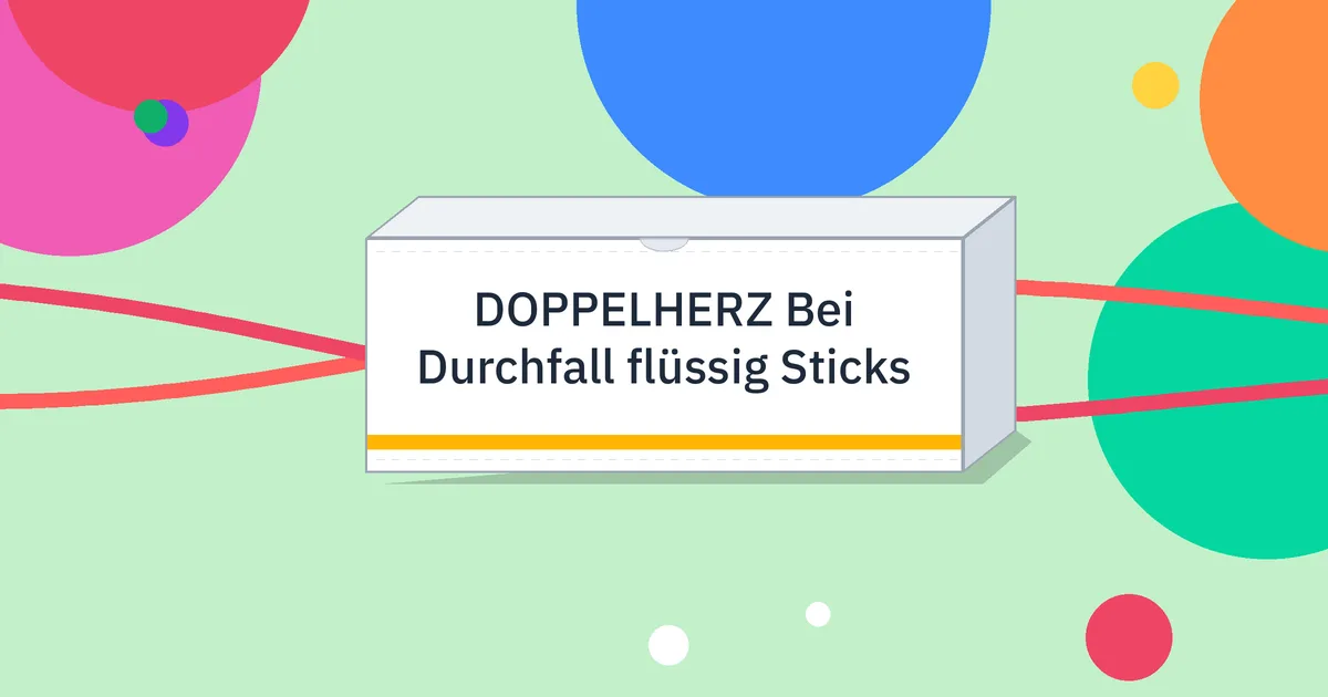 Symbolbild: Packung mit der Aufschrift DOPPELHERZ Bei Durchfall flüssig Sticks (PZN 16517372) – Verfügbarkeit und Bezug in Apotheken in Frankfurt am Main