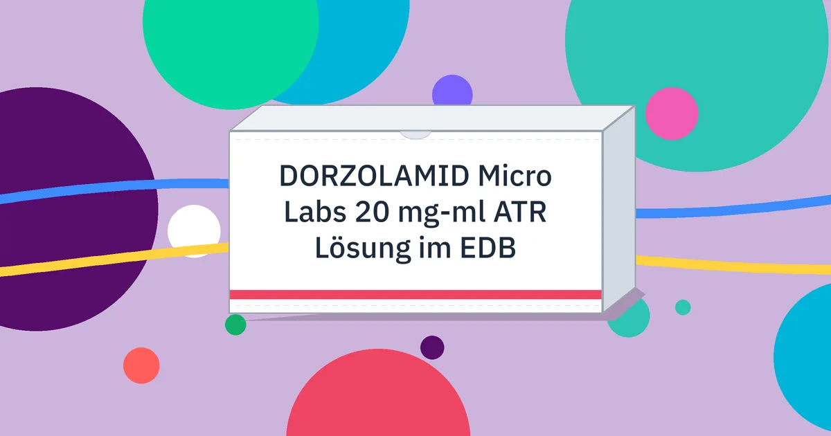 Symbolbild: Packung mit der Aufschrift DORZOLAMID Micro Labs 20 mg-ml ATR Lösung im EDB (PZN 17263850) – Verfügbarkeit und Bezug in Apotheken in Frankfurt am Main