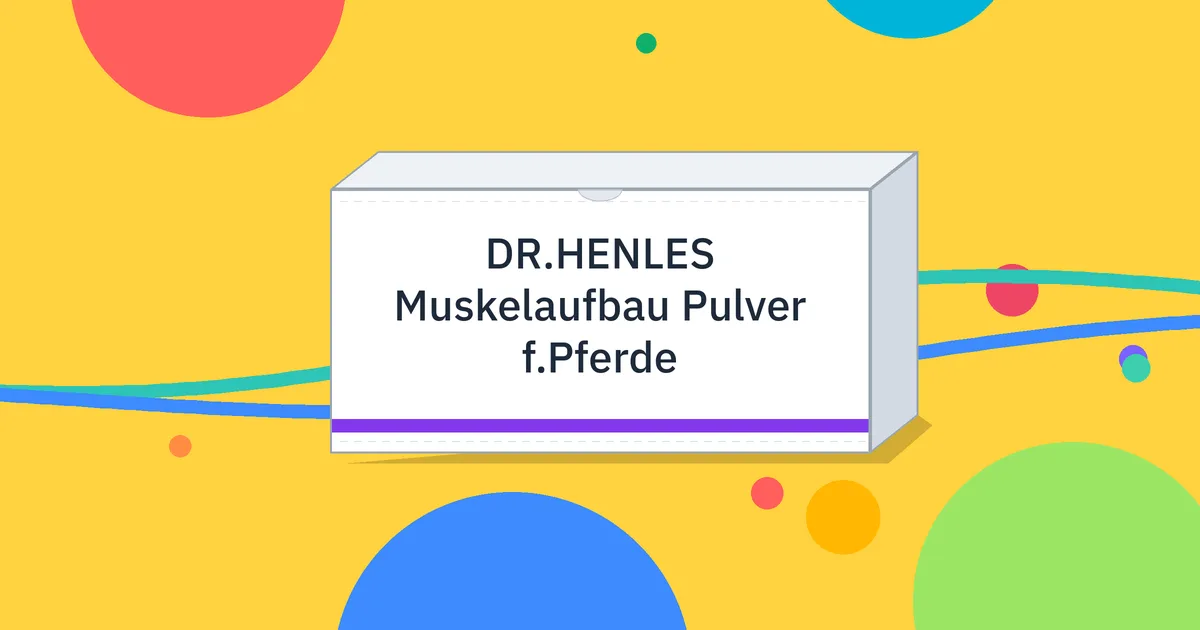 Symbolbild: Packung mit der Aufschrift DR.HENLES Muskelaufbau Pulver f.Pferde (PZN 16038306) – Verfügbarkeit und Bezug in Apotheken in Frankfurt am Main