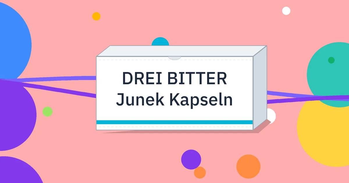 Symbolbild: Packung mit der Aufschrift DREI BITTER Junek Kapseln (PZN 01037264) – Verfügbarkeit und Bezug in Apotheken in Frankfurt am Main
