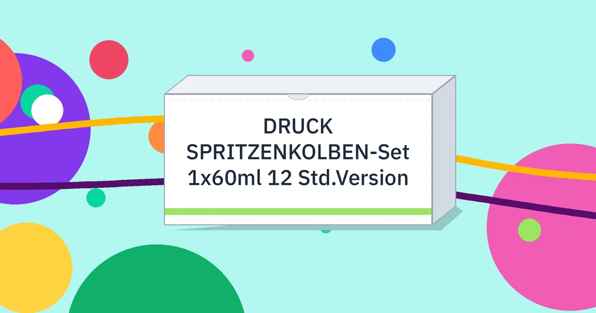 Symbolbild: Packung mit der Aufschrift DRUCK SPRITZENKOLBEN-Set 1x60ml 12 Std.Version (PZN 17303041) – Verfügbarkeit und Bezug in Apotheken in Frankfurt am Main