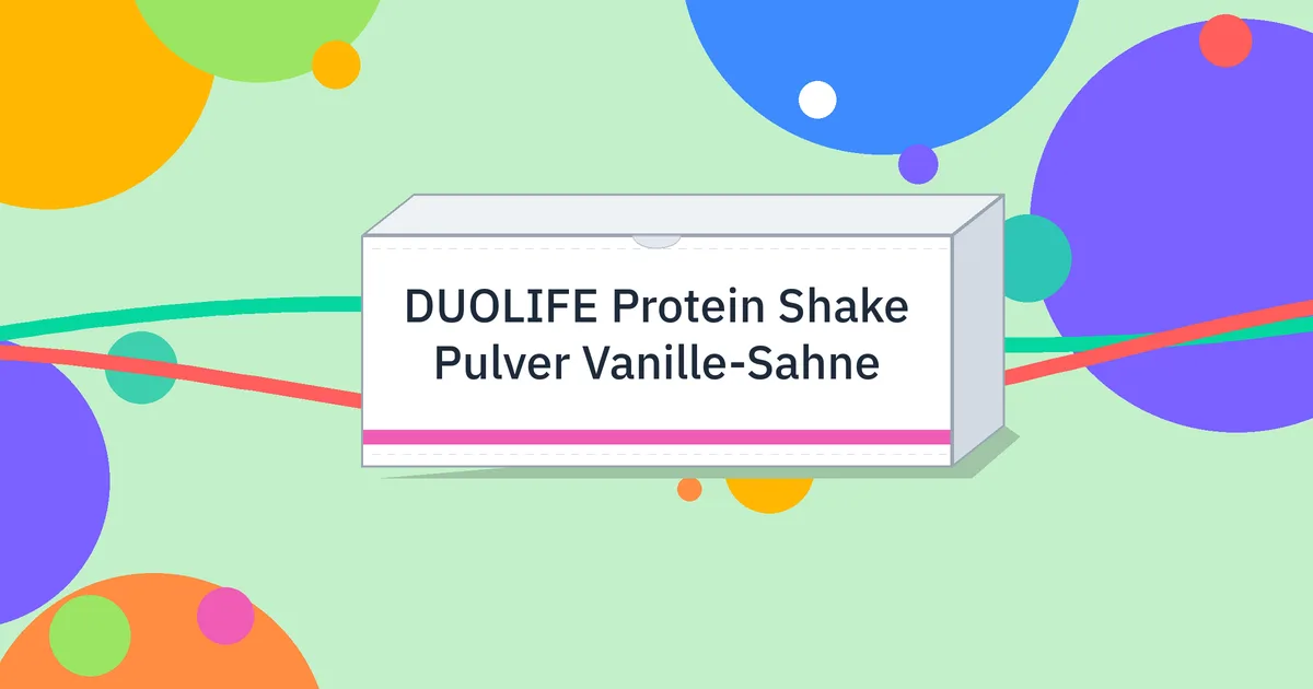 Symbolbild: Packung mit der Aufschrift DUOLIFE Protein Shake Pulver Vanille-Sahne (PZN 19515646) – Verfügbarkeit und Bezug in Apotheken in Frankfurt am Main