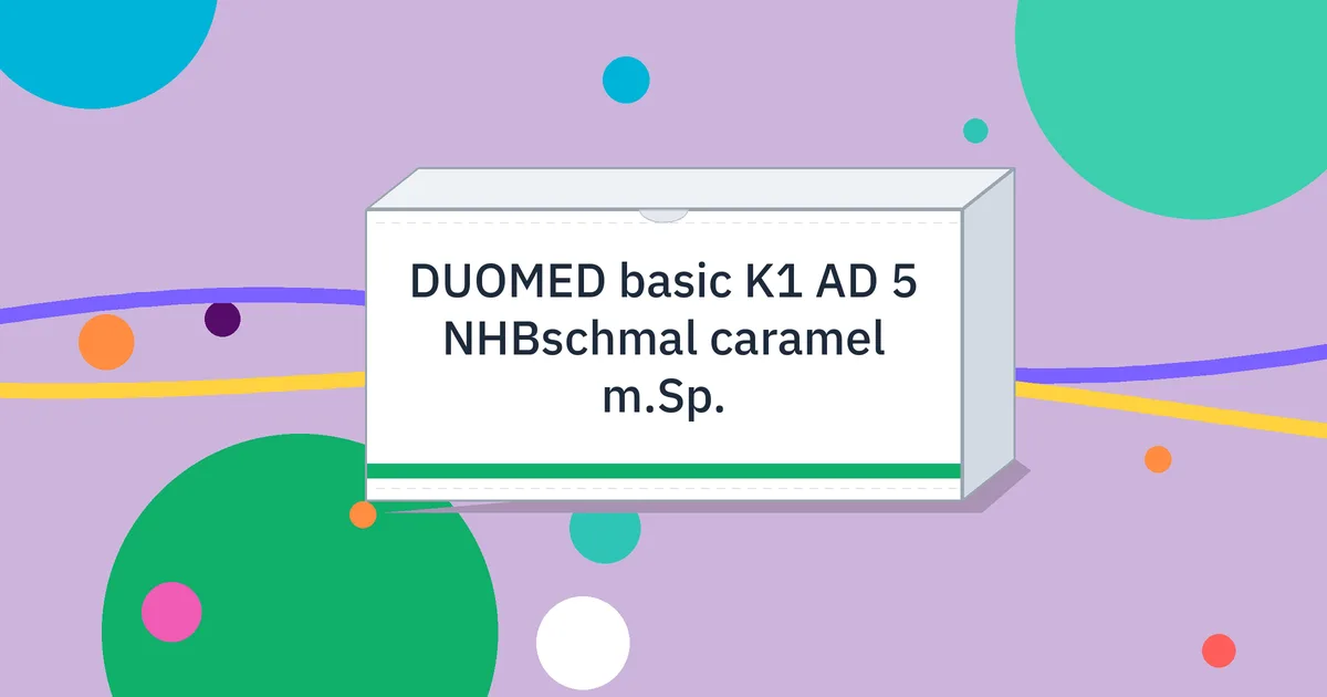 Symbolbild: Packung mit der Aufschrift DUOMED basic K1 AD 5 NHBschmal caramel m.Sp. (PZN 20903661) – Verfügbarkeit und Bezug in Apotheken in Frankfurt am Main