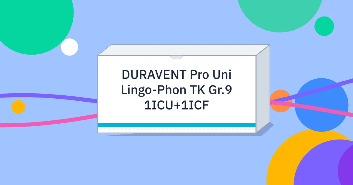 Symbolbild: Packung mit der Aufschrift DURAVENT Pro Uni Lingo-Phon TK Gr.9 1ICU+1ICF (PZN 19246324) – Verfügbarkeit und Bezug in Apotheken in Frankfurt am Main