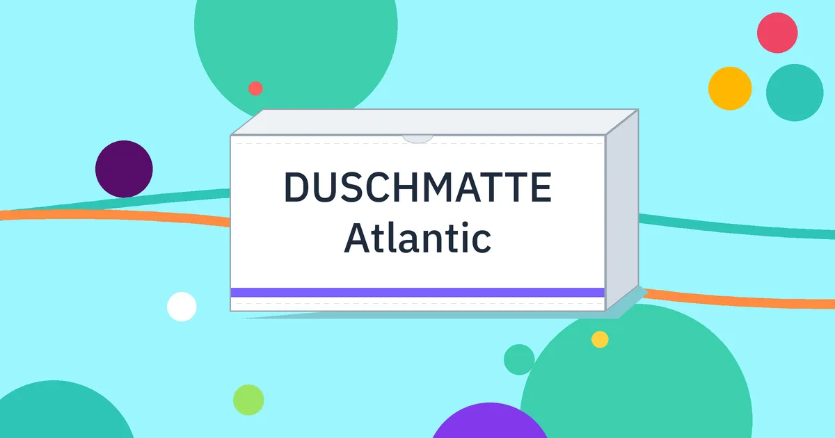 Symbolbild: Packung mit der Aufschrift DUSCHMATTE Atlantic (PZN 13169597) – Verfügbarkeit und Bezug in Apotheken in Frankfurt am Main