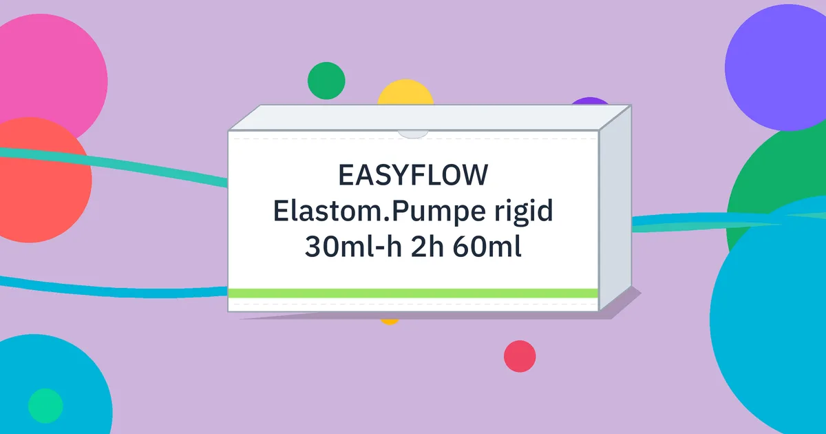 Symbolbild: Packung mit der Aufschrift EASYFLOW Elastom.Pumpe rigid 30ml-h 2h 60ml (PZN 19262725) – Verfügbarkeit und Bezug in Apotheken in Frankfurt am Main