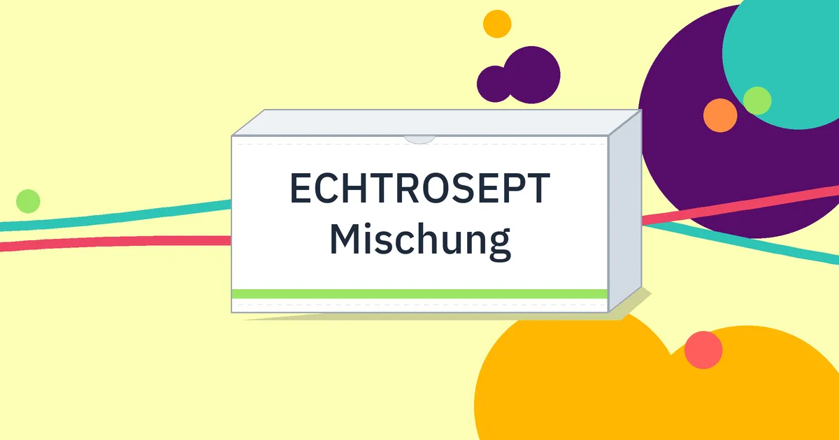 Symbolbild: Packung mit der Aufschrift ECHTROSEPT Mischung (PZN 02750308) – Verfügbarkeit und Bezug in Apotheken in Frankfurt am Main