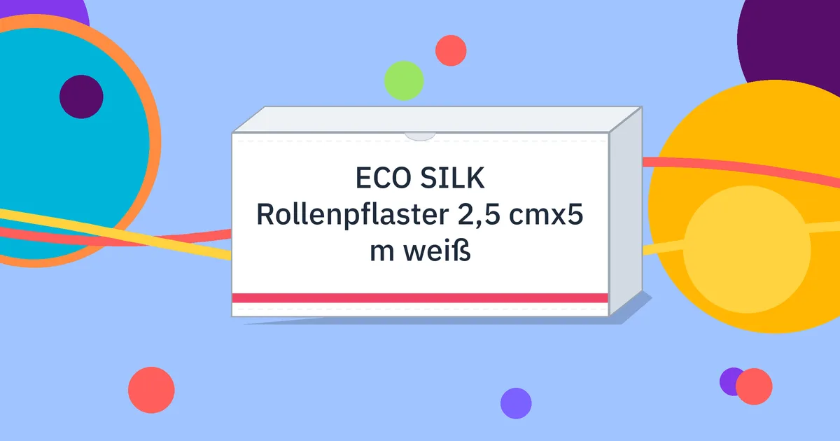 Symbolbild: Packung mit der Aufschrift ECO SILK Rollenpflaster 2,5 cmx5 m weiß (PZN 10732773) – Verfügbarkeit und Bezug in Apotheken in Frankfurt am Main