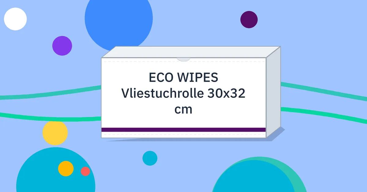 Symbolbild: Packung mit der Aufschrift ECO WIPES Vliestuchrolle 30x32 cm (PZN 14374879) – Verfügbarkeit und Bezug in Apotheken in Frankfurt am Main
