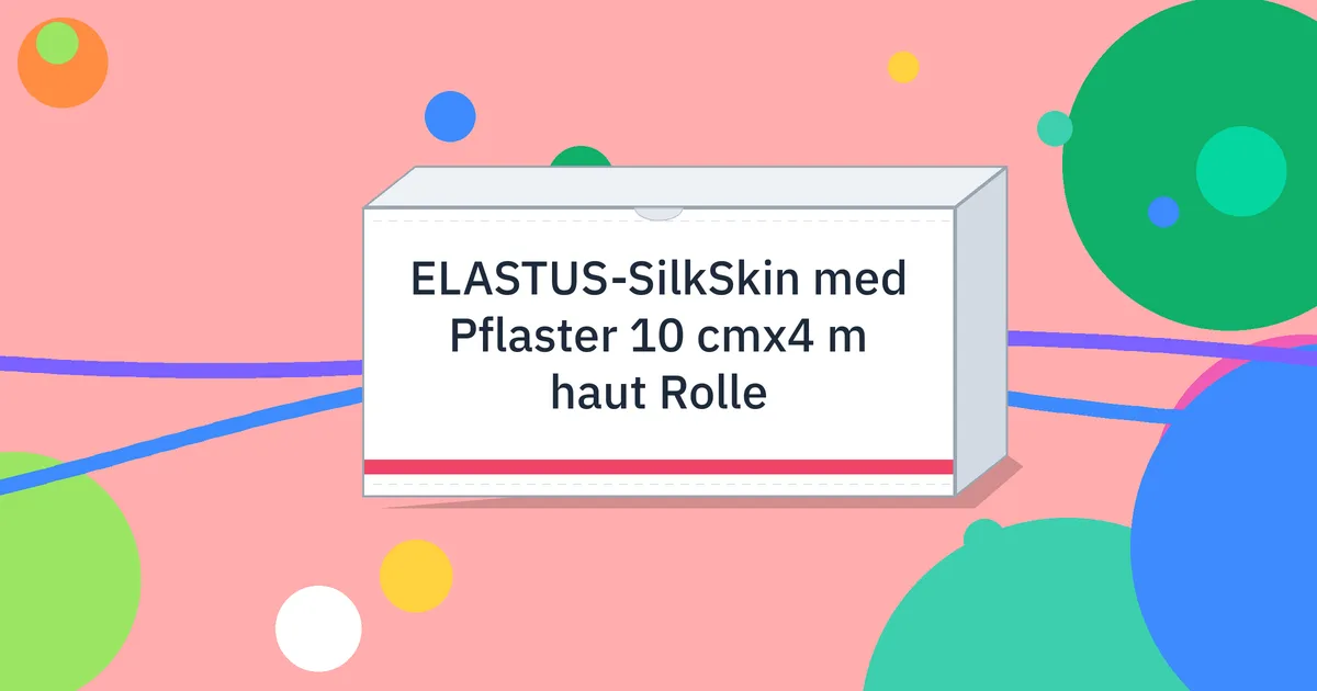 Symbolbild: Packung mit der Aufschrift ELASTUS-SilkSkin med Pflaster 10 cmx4 m haut Rolle (PZN 14211172) – Verfügbarkeit und Bezug in Apotheken in Frankfurt am Main