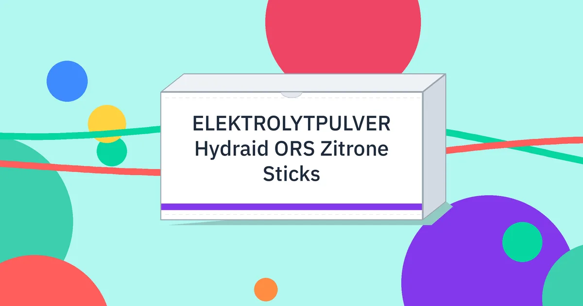 Symbolbild: Packung mit der Aufschrift ELEKTROLYTPULVER Hydraid ORS Zitrone Sticks (PZN 19363805) – Verfügbarkeit und Bezug in Apotheken in Frankfurt am Main