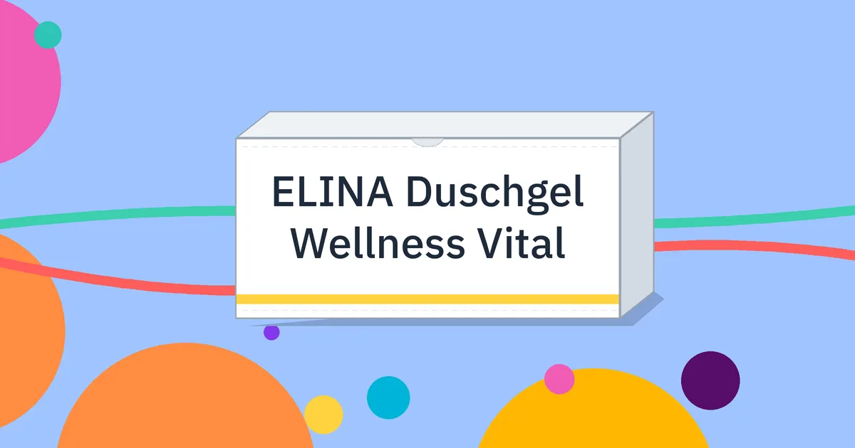 Symbolbild: Packung mit der Aufschrift ELINA Duschgel Wellness Vital (PZN 10710116) – Verfügbarkeit und Bezug in Apotheken in Frankfurt am Main