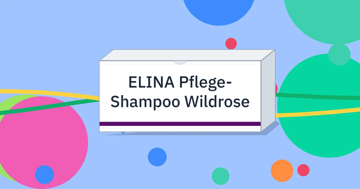 Symbolbild: Packung mit der Aufschrift ELINA Pflege-Shampoo Wildrose (PZN 11182197) – Verfügbarkeit und Bezug in Apotheken in Frankfurt am Main