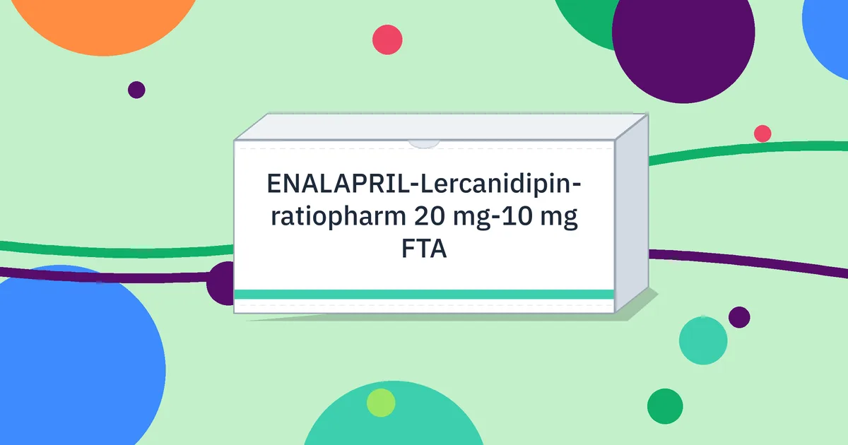 Symbolbild: Packung mit der Aufschrift ENALAPRIL-Lercanidipin-ratiopharm 20 mg-10 mg FTA (PZN 12343389) – Verfügbarkeit und Bezug in Apotheken in Frankfurt am Main
