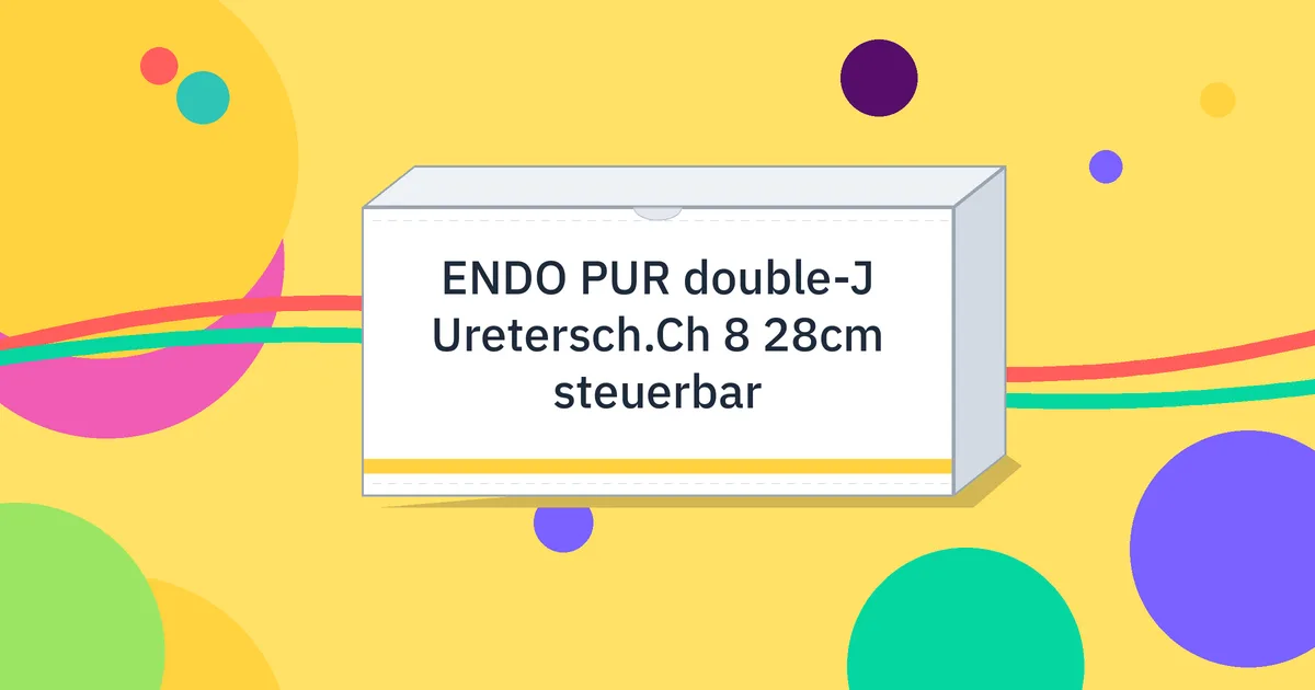 Symbolbild: Packung mit der Aufschrift ENDO PUR double-J Uretersch.Ch 8 28cm steuerbar (PZN 00438251) – Verfügbarkeit und Bezug in Apotheken in Frankfurt am Main