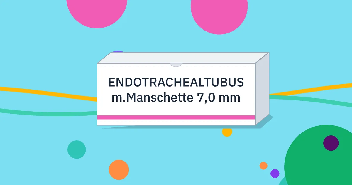 Symbolbild: Packung mit der Aufschrift ENDOTRACHEALTUBUS m.Manschette 7,0 mm (PZN 08887209) – Verfügbarkeit und Bezug in Apotheken in Frankfurt am Main