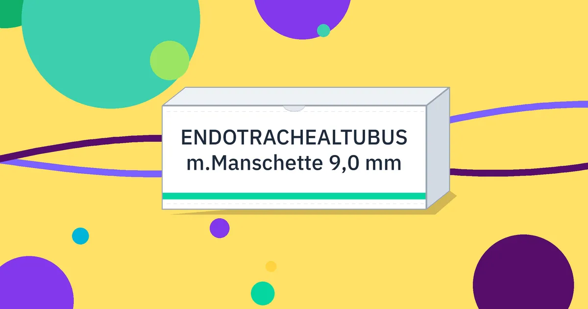 Symbolbild: Packung mit der Aufschrift ENDOTRACHEALTUBUS m.Manschette 9,0 mm (PZN 08887333) – Verfügbarkeit und Bezug in Apotheken in Frankfurt am Main