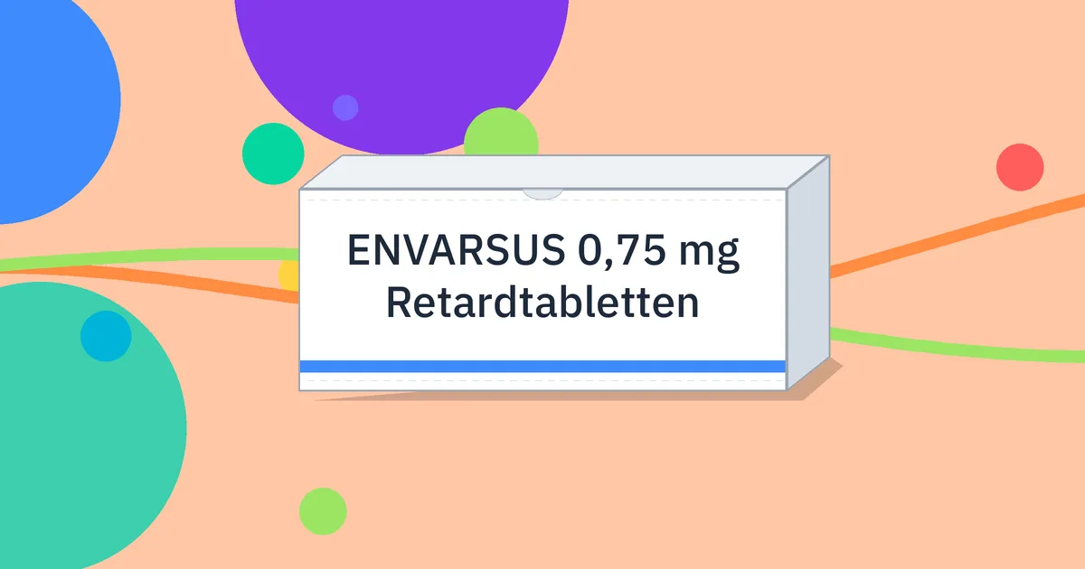 Symbolbild: Packung mit der Aufschrift ENVARSUS 0,75 mg Retardtabletten (PZN 13881657) – Verfügbarkeit und Bezug in Apotheken in Frankfurt am Main