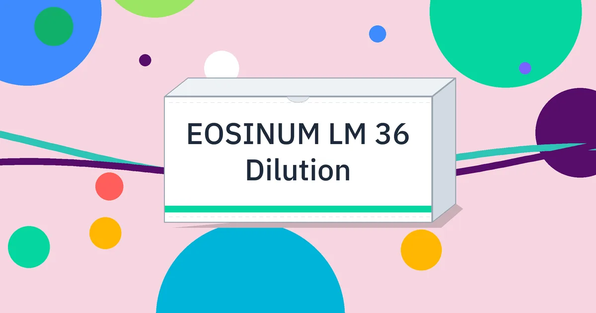 Symbolbild: Packung mit der Aufschrift EOSINUM LM 36 Dilution (PZN 16704849) – Verfügbarkeit und Bezug in Apotheken in Frankfurt am Main