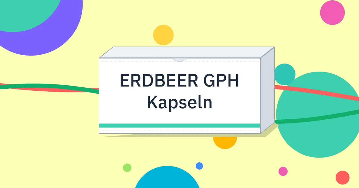 Symbolbild: Packung mit der Aufschrift ERDBEER GPH Kapseln (PZN 07605752) – Verfügbarkeit und Bezug in Apotheken in Frankfurt am Main