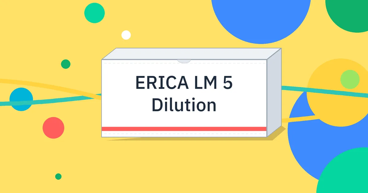 Symbolbild: Packung mit der Aufschrift ERICA LM 5 Dilution (PZN 13477577) – Verfügbarkeit und Bezug in Apotheken in Frankfurt am Main