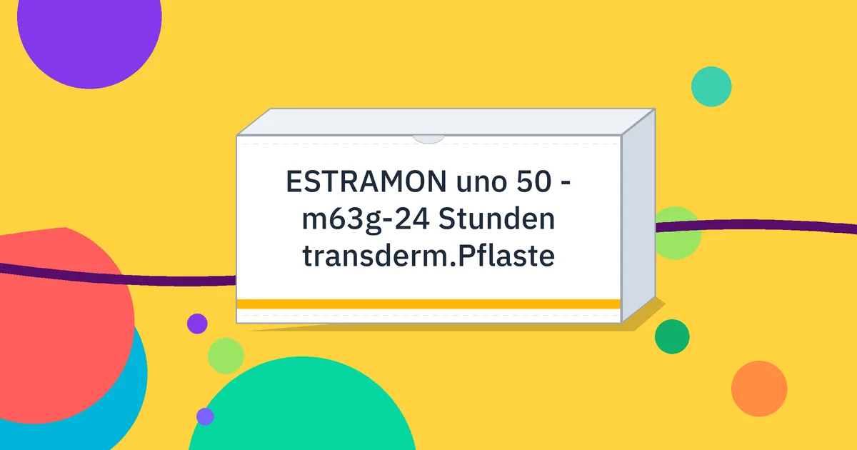 Symbolbild: Packung mit der Aufschrift ESTRAMON uno 50 -m63g-24 Stunden transderm.Pflaste (PZN 00620116) – Verfügbarkeit und Bezug in Apotheken in Frankfurt am Main