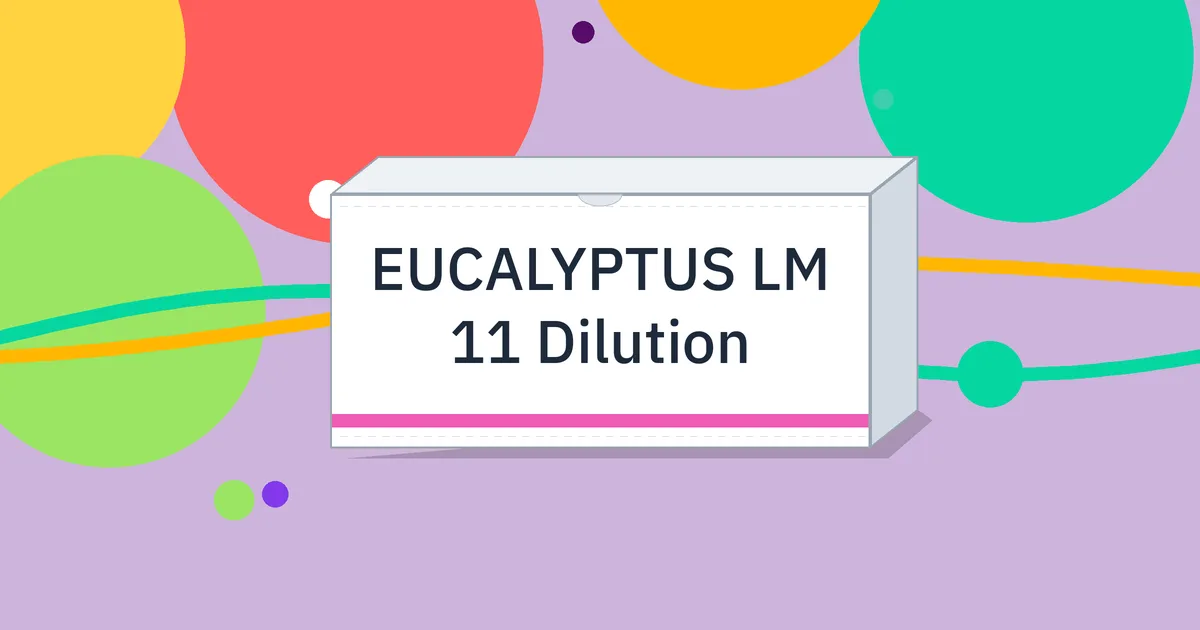 Symbolbild: Packung mit der Aufschrift EUCALYPTUS LM 11 Dilution (PZN 12845300) – Verfügbarkeit und Bezug in Apotheken in Frankfurt am Main
