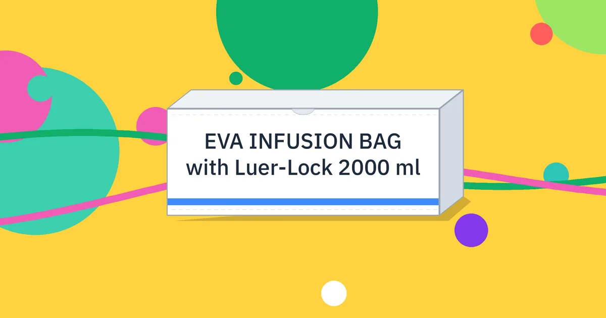 Symbolbild: Packung mit der Aufschrift EVA INFUSION BAG with Luer-Lock 2000 ml (PZN 11510299) – Verfügbarkeit und Bezug in Apotheken in Frankfurt am Main