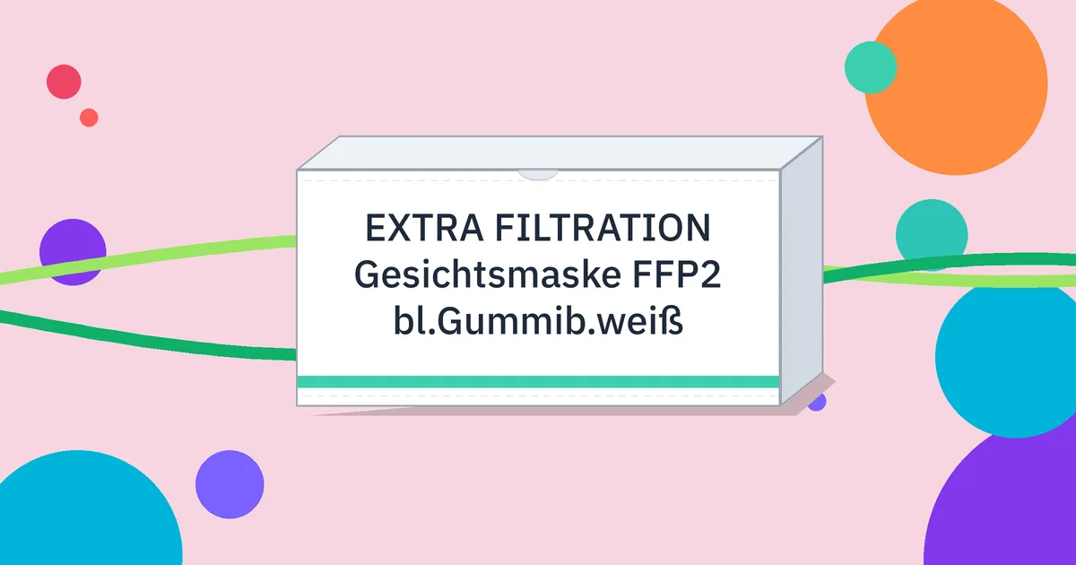 Symbolbild: Packung mit der Aufschrift EXTRA FILTRATION Gesichtsmaske FFP2 bl.Gummib.weiß (PZN 06137875) – Verfügbarkeit und Bezug in Apotheken in Frankfurt am Main