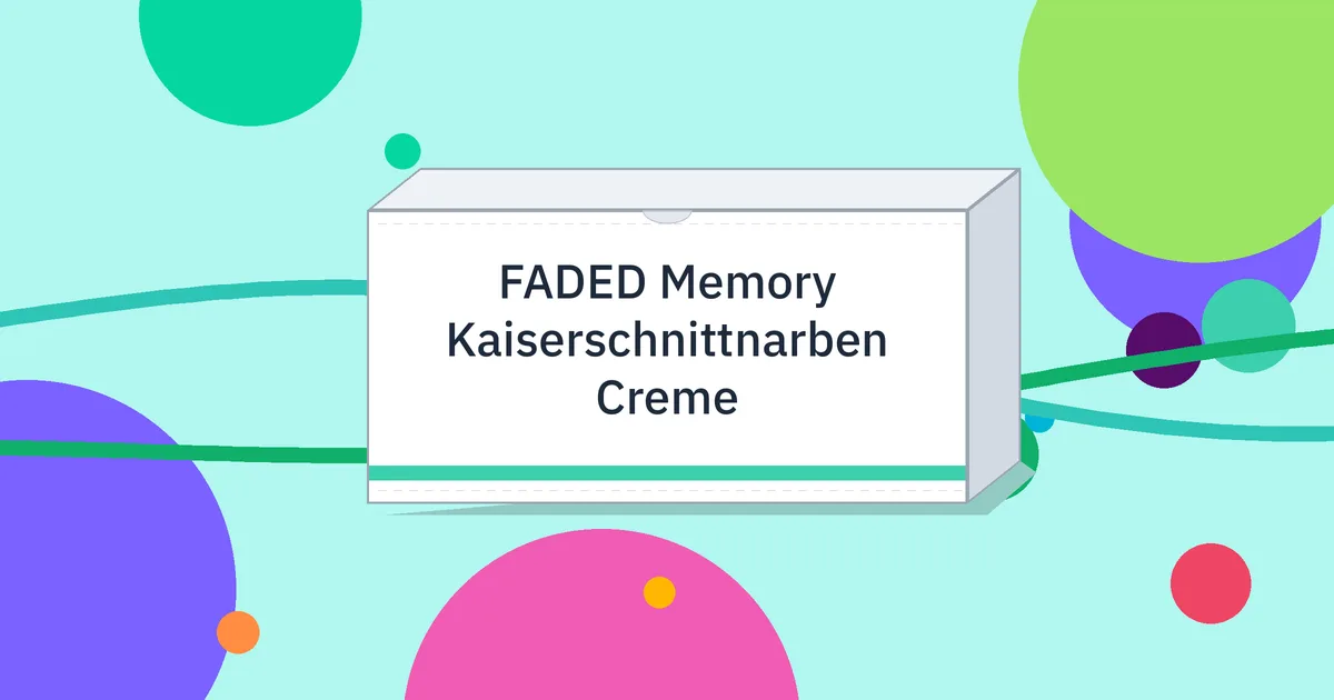 Symbolbild: Packung mit der Aufschrift FADED Memory Kaiserschnittnarben Creme (PZN 20199297) – Verfügbarkeit und Bezug in Apotheken in Frankfurt am Main
