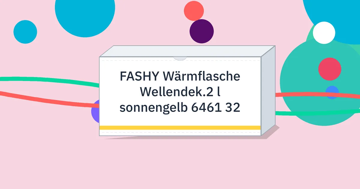 Symbolbild: Packung mit der Aufschrift FASHY Wärmflasche Wellendek.2 l sonnengelb 6461 32 (PZN 16579120) – Verfügbarkeit und Bezug in Apotheken in Frankfurt am Main