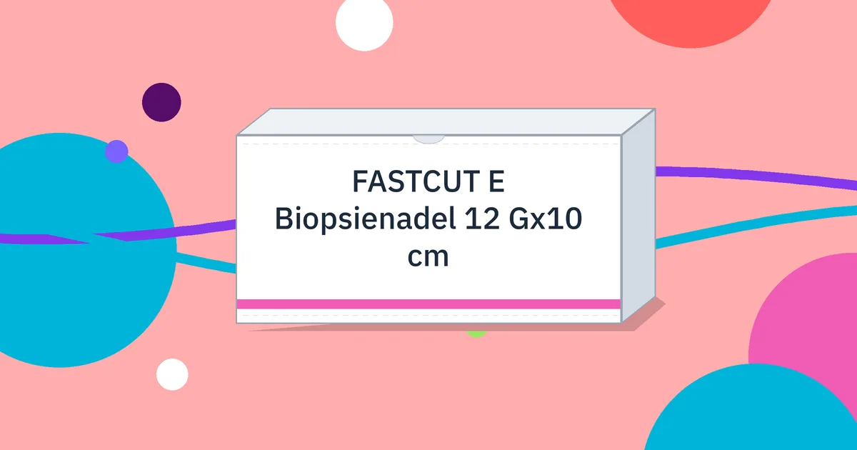 Symbolbild: Packung mit der Aufschrift FASTCUT E Biopsienadel 12 Gx10 cm (PZN 16922316) – Verfügbarkeit und Bezug in Apotheken in Frankfurt am Main
