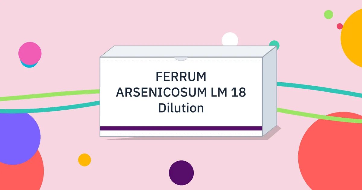 Symbolbild: Packung mit der Aufschrift FERRUM ARSENICOSUM LM 18 Dilution (PZN 08807185) – Verfügbarkeit und Bezug in Apotheken in Frankfurt am Main