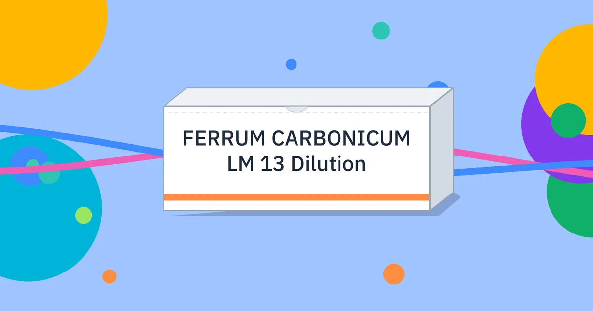 Symbolbild: Packung mit der Aufschrift FERRUM CARBONICUM LM 13 Dilution (PZN 12847954) – Verfügbarkeit und Bezug in Apotheken in Frankfurt am Main