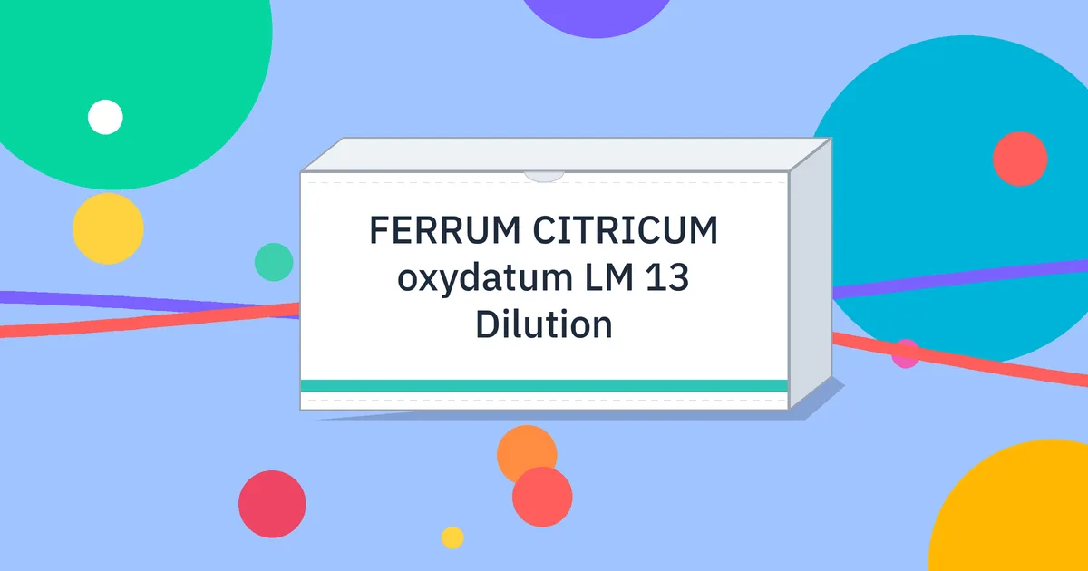 Symbolbild: Packung mit der Aufschrift FERRUM CITRICUM oxydatum LM 13 Dilution (PZN 12848468) – Verfügbarkeit und Bezug in Apotheken in Frankfurt am Main