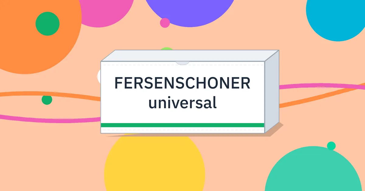 Symbolbild: Packung mit der Aufschrift FERSENSCHONER universal (PZN 01795935) – Verfügbarkeit und Bezug in Apotheken in Frankfurt am Main