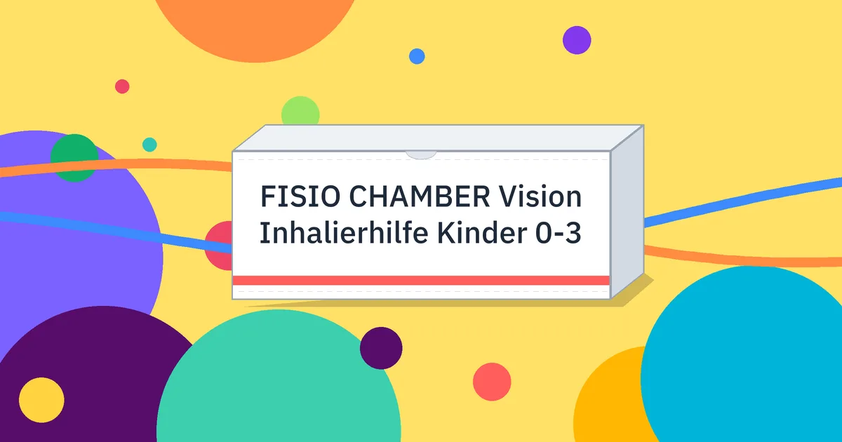 Symbolbild: Packung mit der Aufschrift FISIO CHAMBER Vision Inhalierhilfe Kinder 0-3 (PZN 12869223) – Verfügbarkeit und Bezug in Apotheken in Frankfurt am Main
