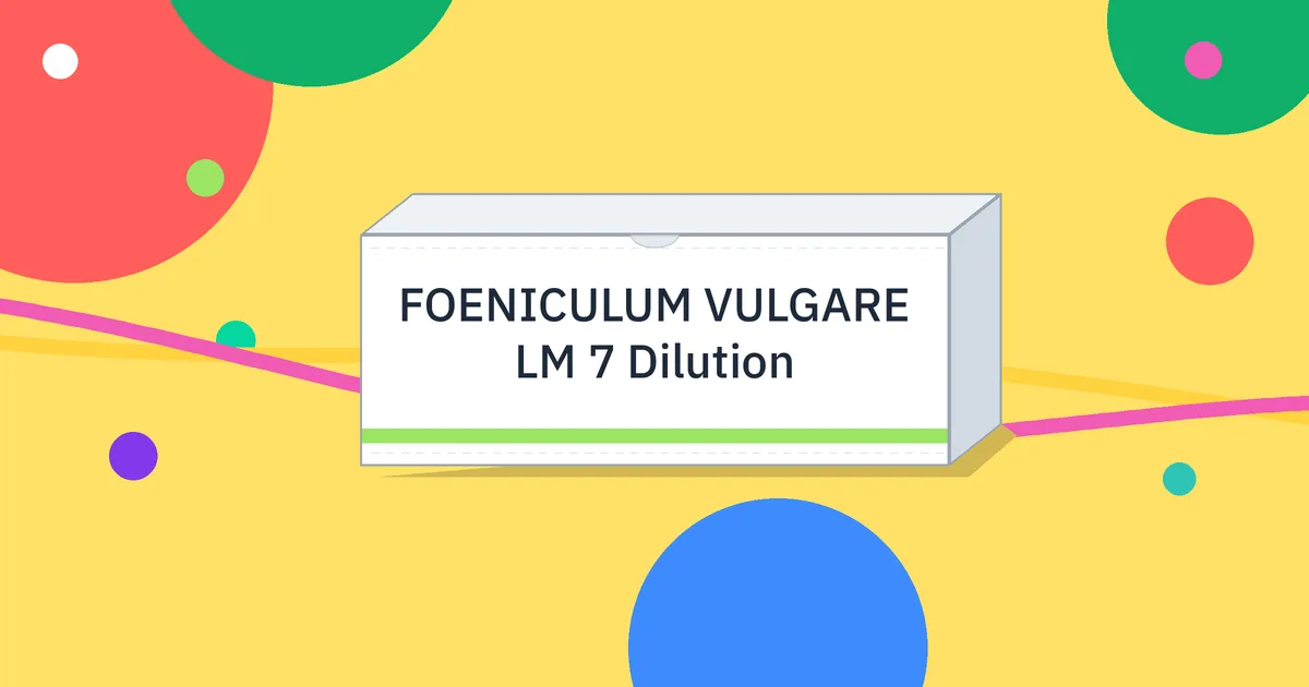 Symbolbild: Packung mit der Aufschrift FOENICULUM VULGARE LM 7 Dilution (PZN 13489675) – Verfügbarkeit und Bezug in Apotheken in Frankfurt am Main