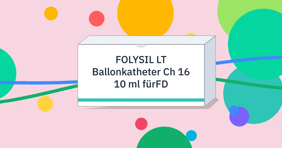 Symbolbild: Packung mit der Aufschrift FOLYSIL LT Ballonkatheter Ch 16 10 ml fürFD (PZN 16514149) – Verfügbarkeit und Bezug in Apotheken in Frankfurt am Main