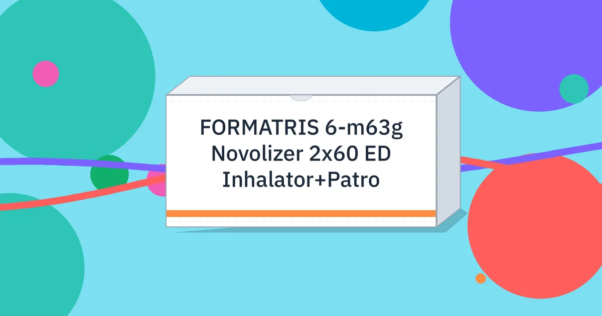 Symbolbild: Packung mit der Aufschrift FORMATRIS 6-m63g Novolizer 2x60 ED Inhalator+Patro (PZN 09617535) – Verfügbarkeit und Bezug in Apotheken in Frankfurt am Main