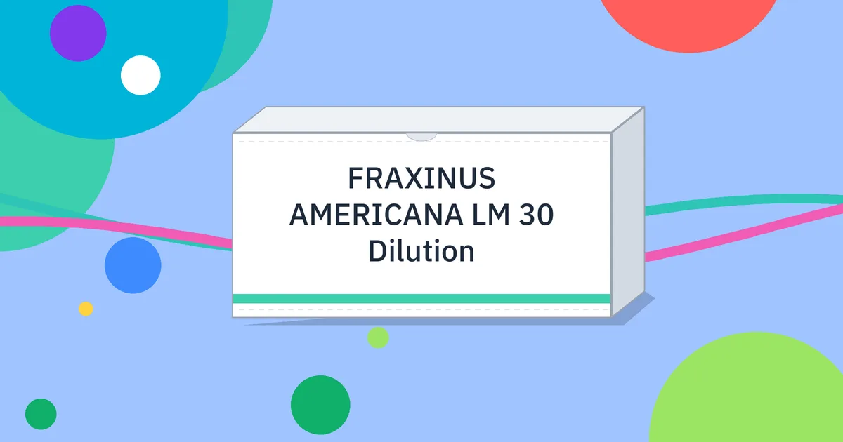 Symbolbild: Packung mit der Aufschrift FRAXINUS AMERICANA LM 30 Dilution (PZN 13491784) – Verfügbarkeit und Bezug in Apotheken in Frankfurt am Main
