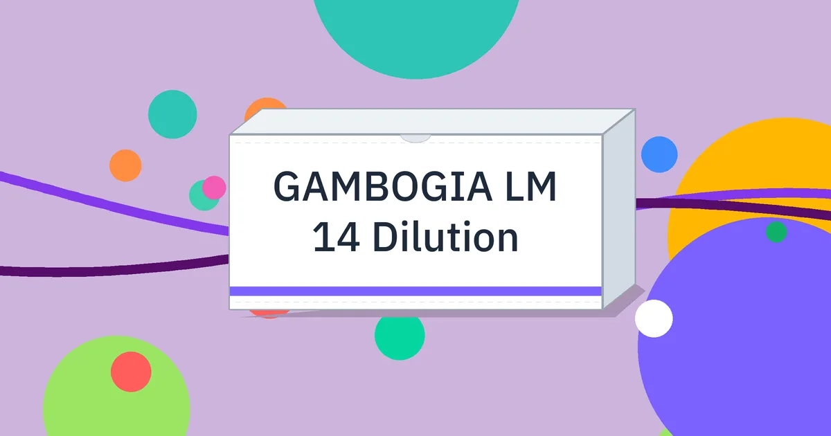 Symbolbild: Packung mit der Aufschrift GAMBOGIA LM 14 Dilution (PZN 13498556) – Verfügbarkeit und Bezug in Apotheken in Frankfurt am Main