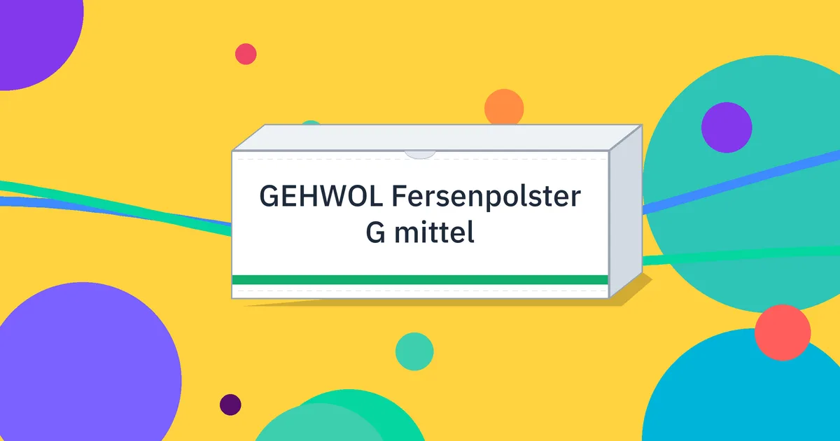 Symbolbild: Packung mit der Aufschrift GEHWOL Fersenpolster G mittel (PZN 01281633) – Verfügbarkeit und Bezug in Apotheken in Frankfurt am Main