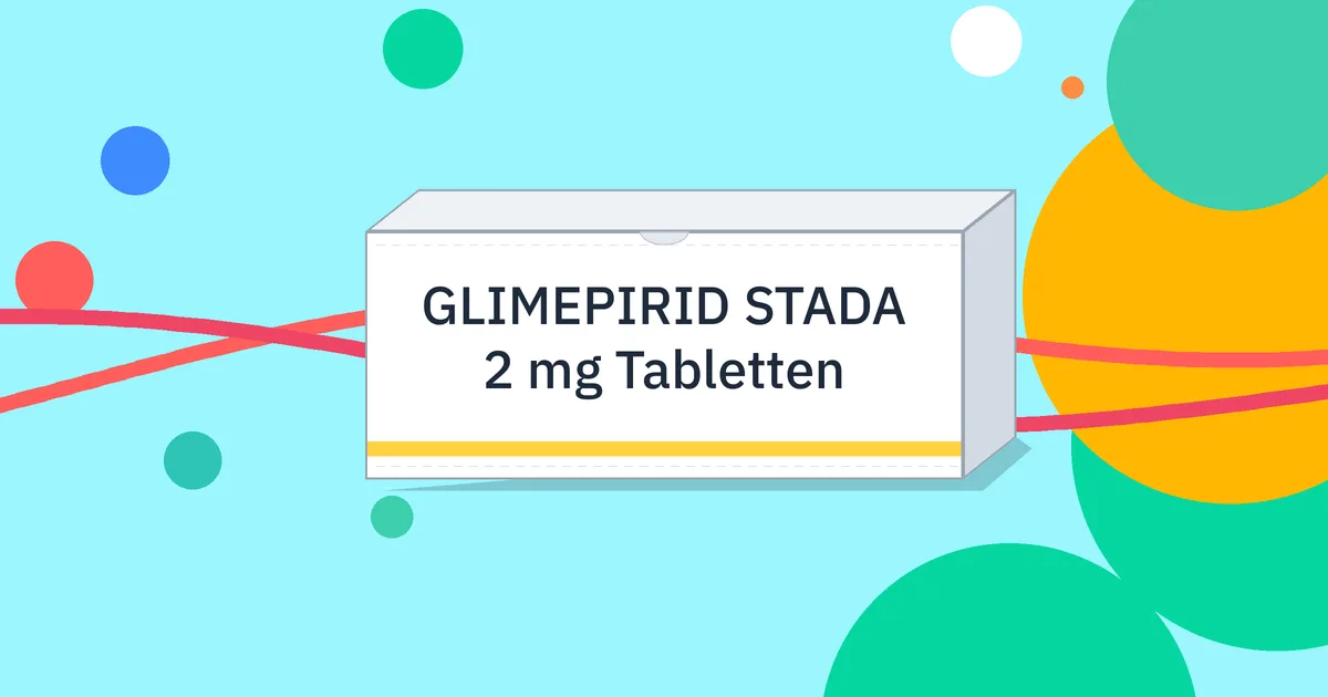Symbolbild: Packung mit der Aufschrift GLIMEPIRID STADA 2 mg Tabletten (PZN 08999115) – Verfügbarkeit und Bezug in Apotheken in Frankfurt am Main