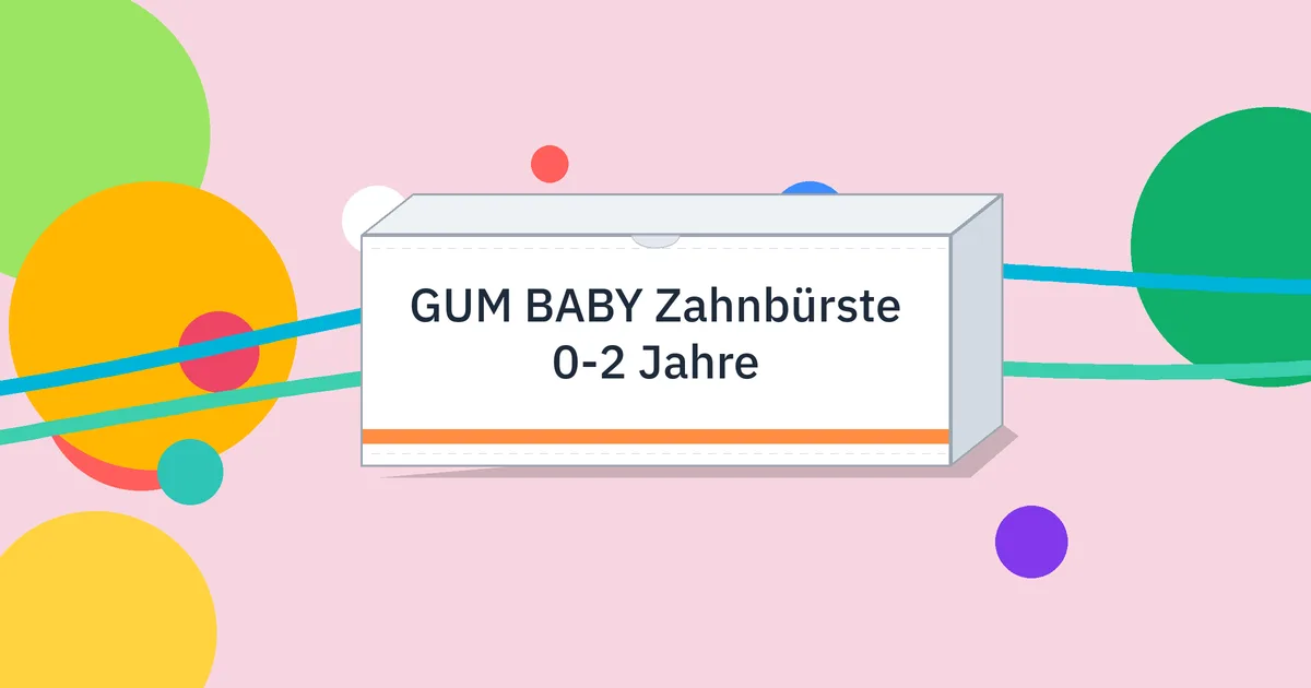 Symbolbild: Packung mit der Aufschrift GUM BABY Zahnbürste 0-2 Jahre (PZN 16914009) – Verfügbarkeit und Bezug in Apotheken in Frankfurt am Main