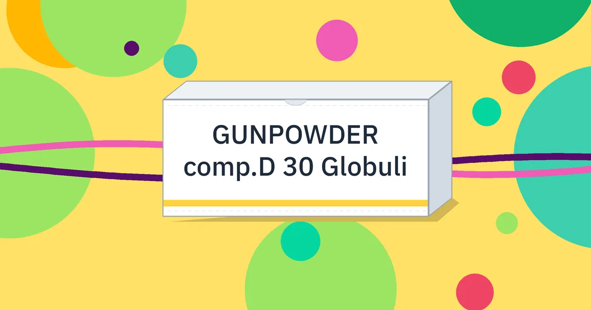 Symbolbild: Packung mit der Aufschrift GUNPOWDER comp.D 30 Globuli (PZN 19716296) – Verfügbarkeit und Bezug in Apotheken in Frankfurt am Main